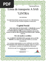 Certificado de Acciones MODELO | PDF | Compartir (Finanzas) | Gobierno