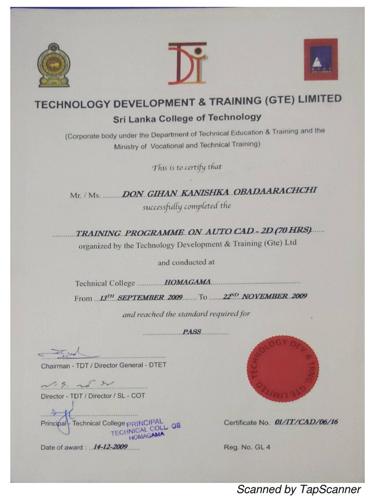 CAD Certificate