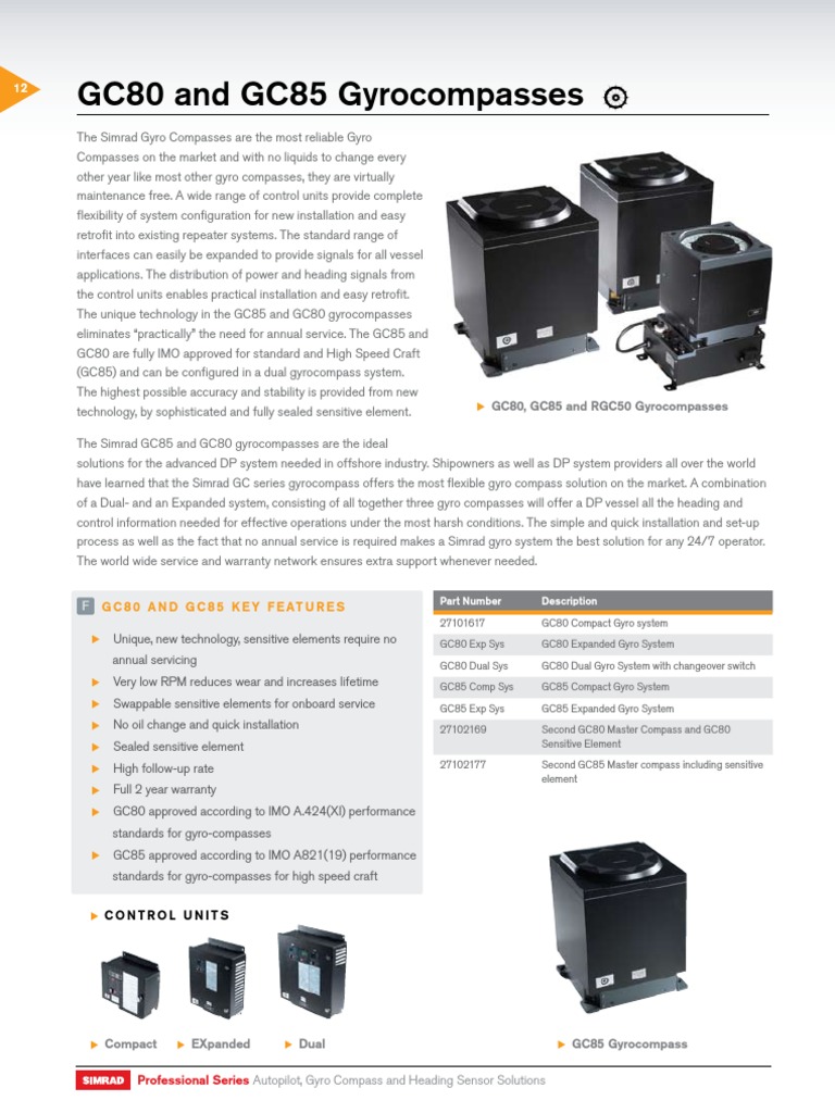 GC80, GC85 and RGC50 Gyrocompasses | Download Free PDF | Gyroscope ...