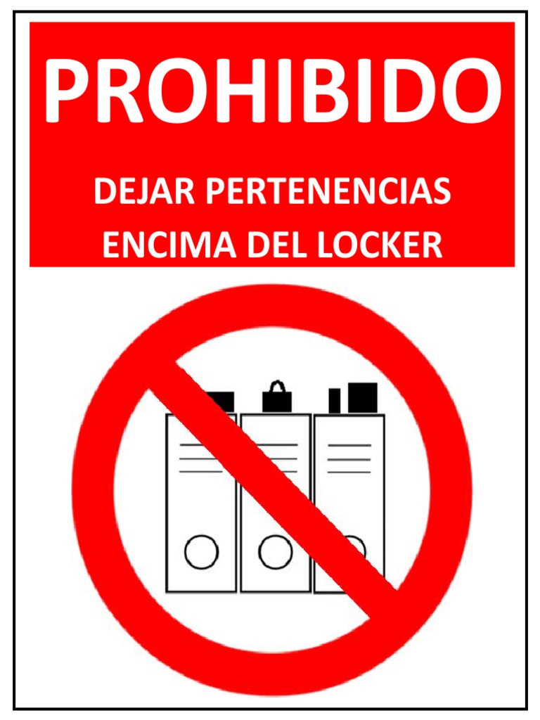 Letrero Prohibido Dejar Pertenencia en Lockers | PDF