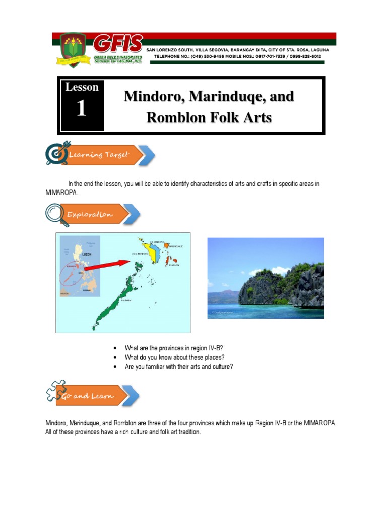 Mindoro, Marinduqe, and Romblon Folk Arts | PDF | Basket Weaving | Weaving