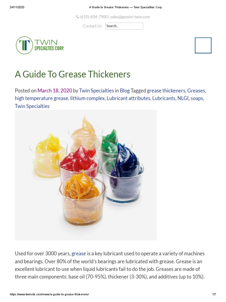 A Guide To Grease Thickeners - Twin Specialties Corp | PDF | Soap | Hydroxide