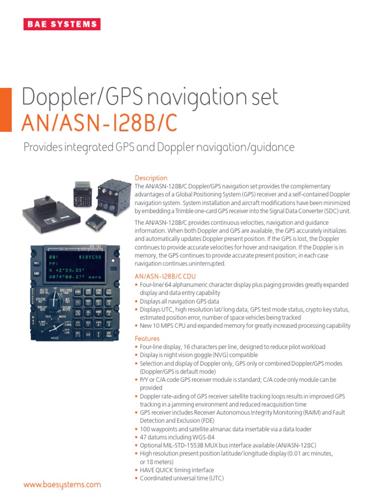 Doppler/GPS Navigation Set: AN/ASN-128B/C | PDF | Global Positioning ...