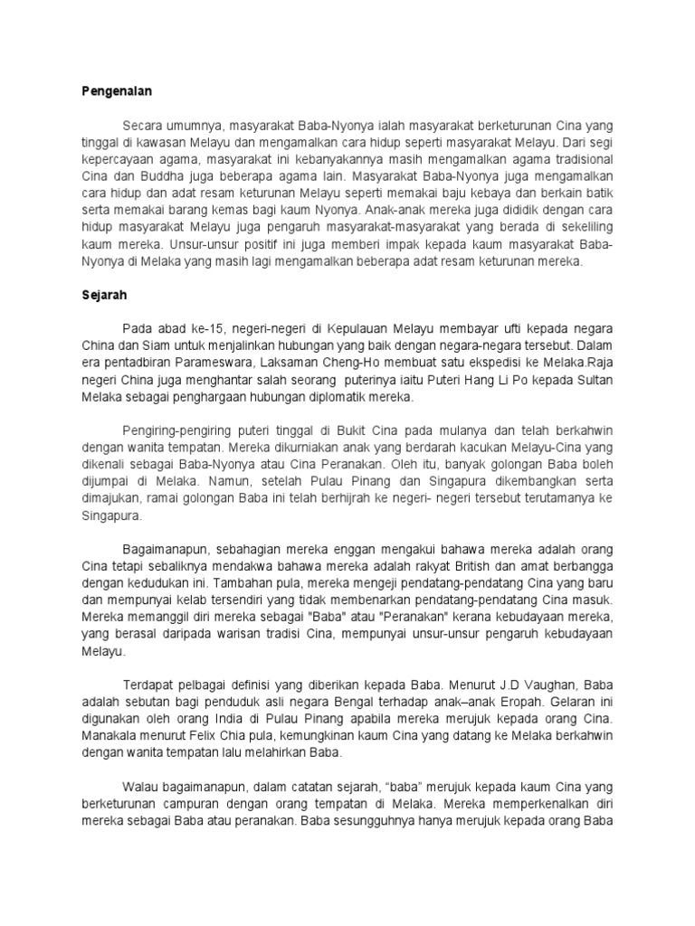Budaya dan Identiti Baba-Nyonya | PDF | Ilmu Sosial | Agama & Spiritualitas