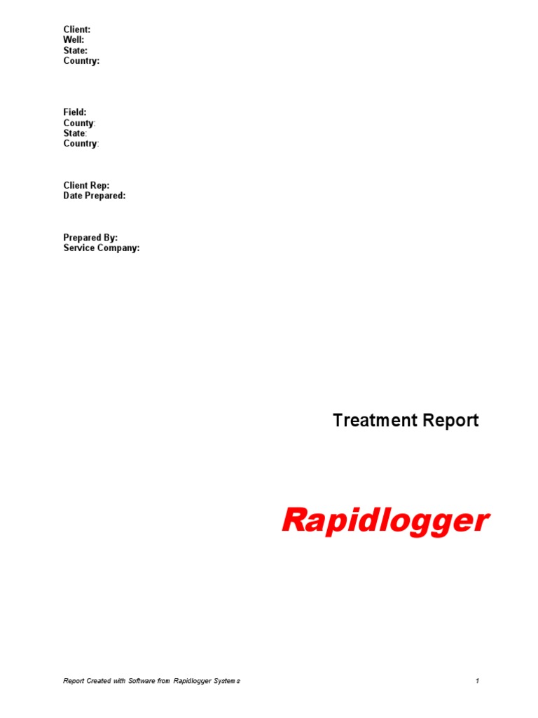 Rapidlogger Treatment Report Summary | PDF