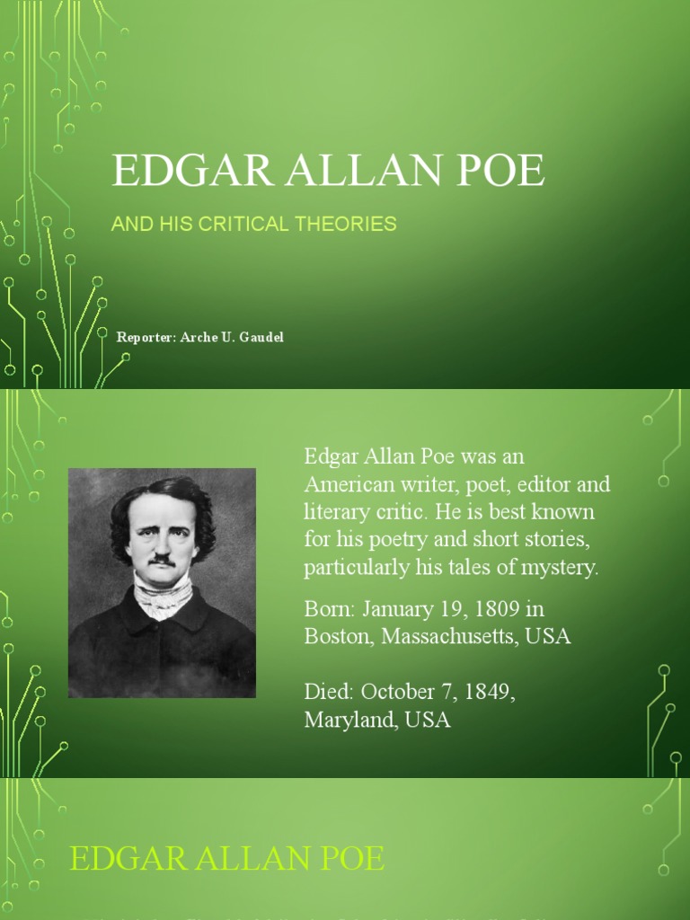 Edgar Allan Poe: and His Critical Theories | PDF | Edgar Allan Poe ...