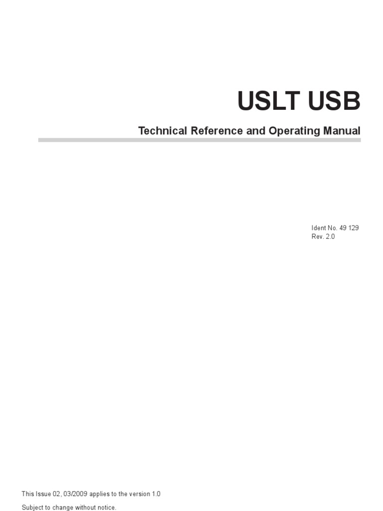 USLT USB - Manual - EN | PDF | Installation (Computer Programs) | Usb