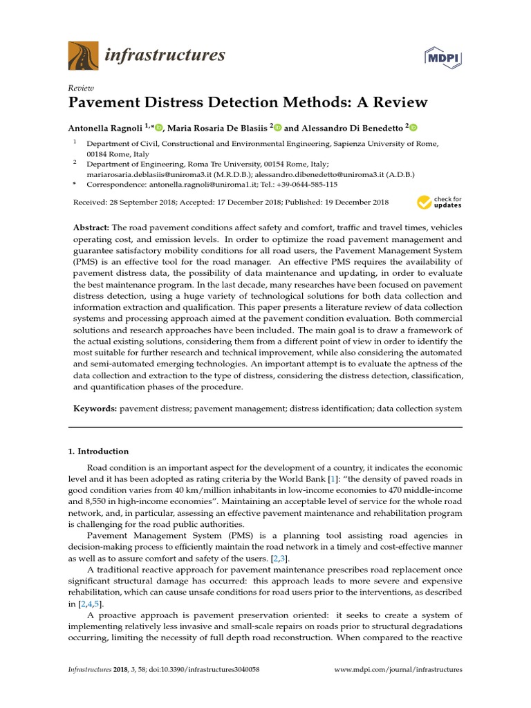 Pavement Distress Detection Methods A Review PDF | PDF | Image Resolution | Road