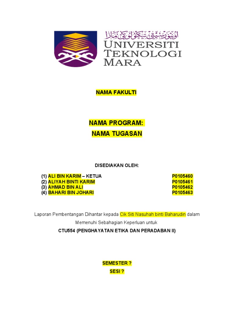 Panduan Format Tugasan CTU554 | PDF