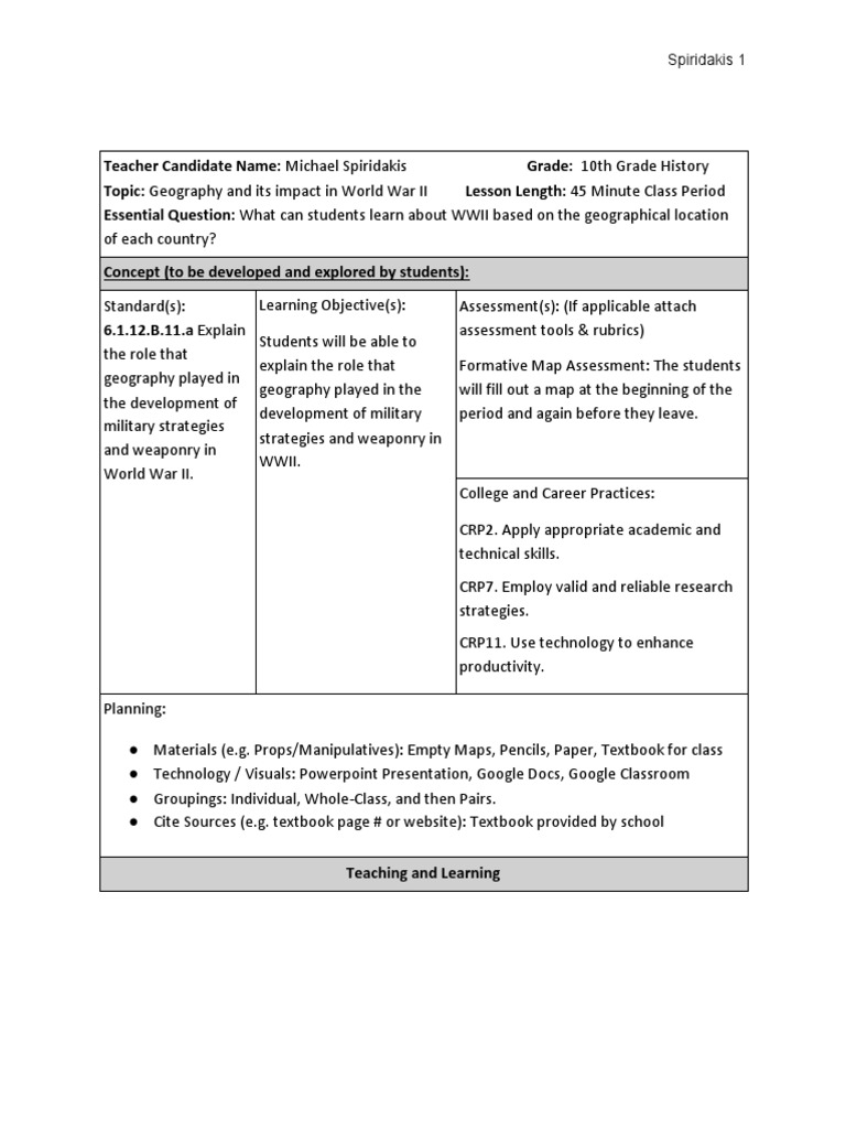 Lesson Plan | PDF | Educational Assessment | Lesson Plan
