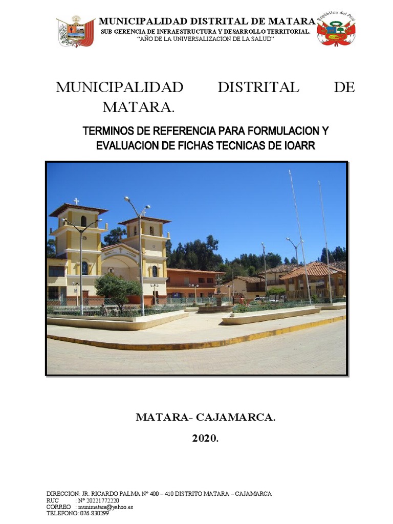Tdr Formulacion Y Evaluacion Fichas Tecnicas Ioarr | Pdf | Presupuesto 