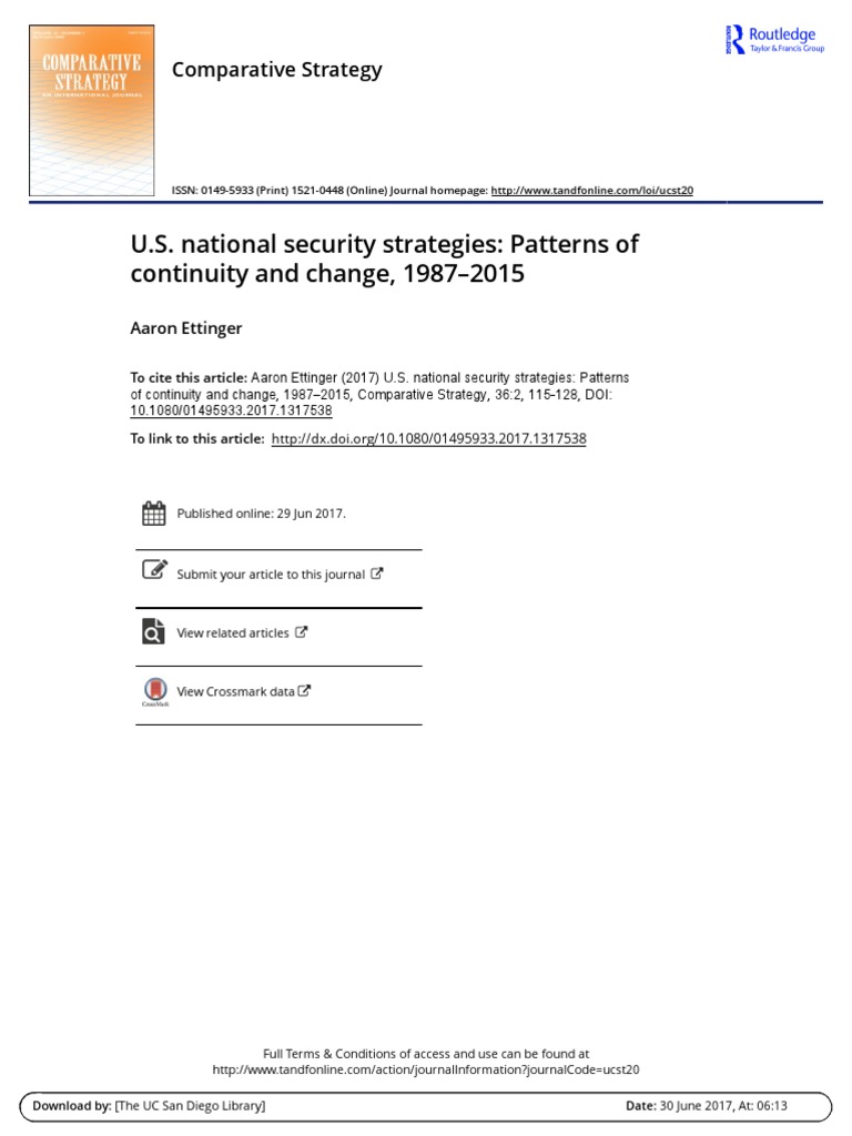 U.S. National Security Strategies: Patterns of Continuity and Change ...