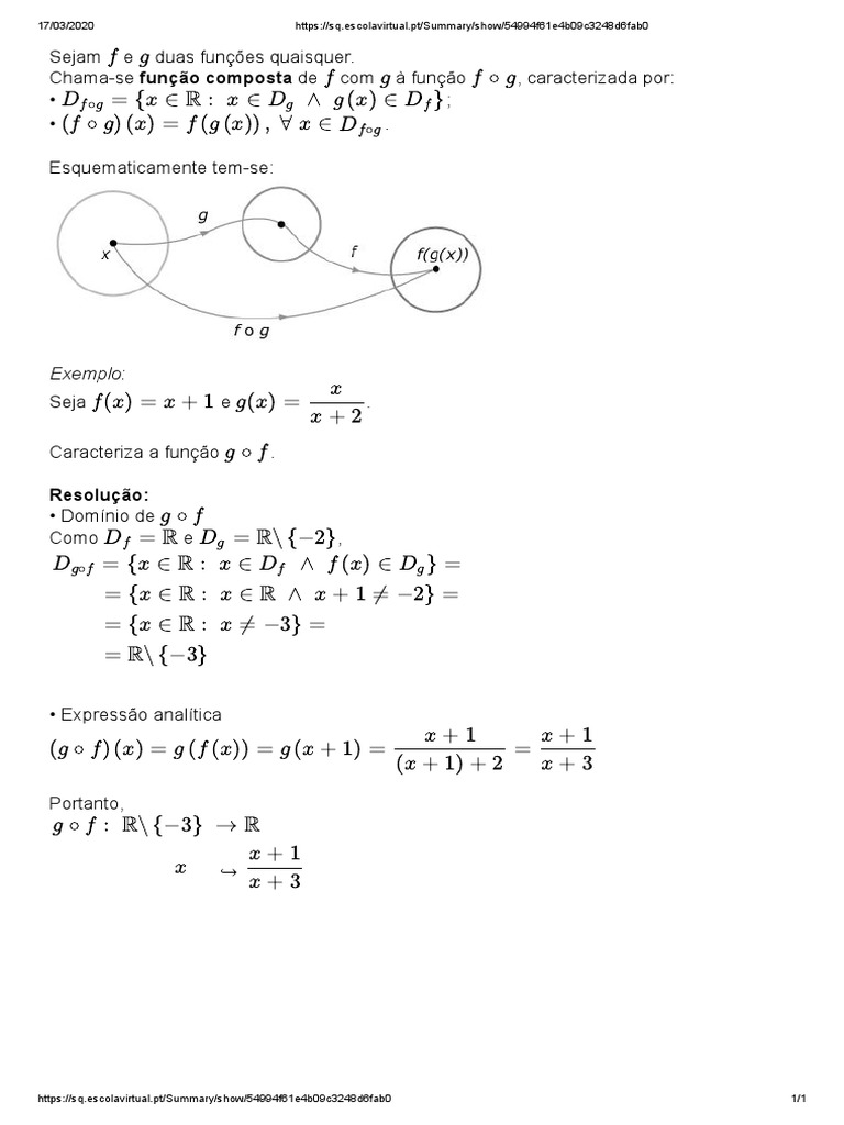 Composição de Funções e Derivadas | PDF