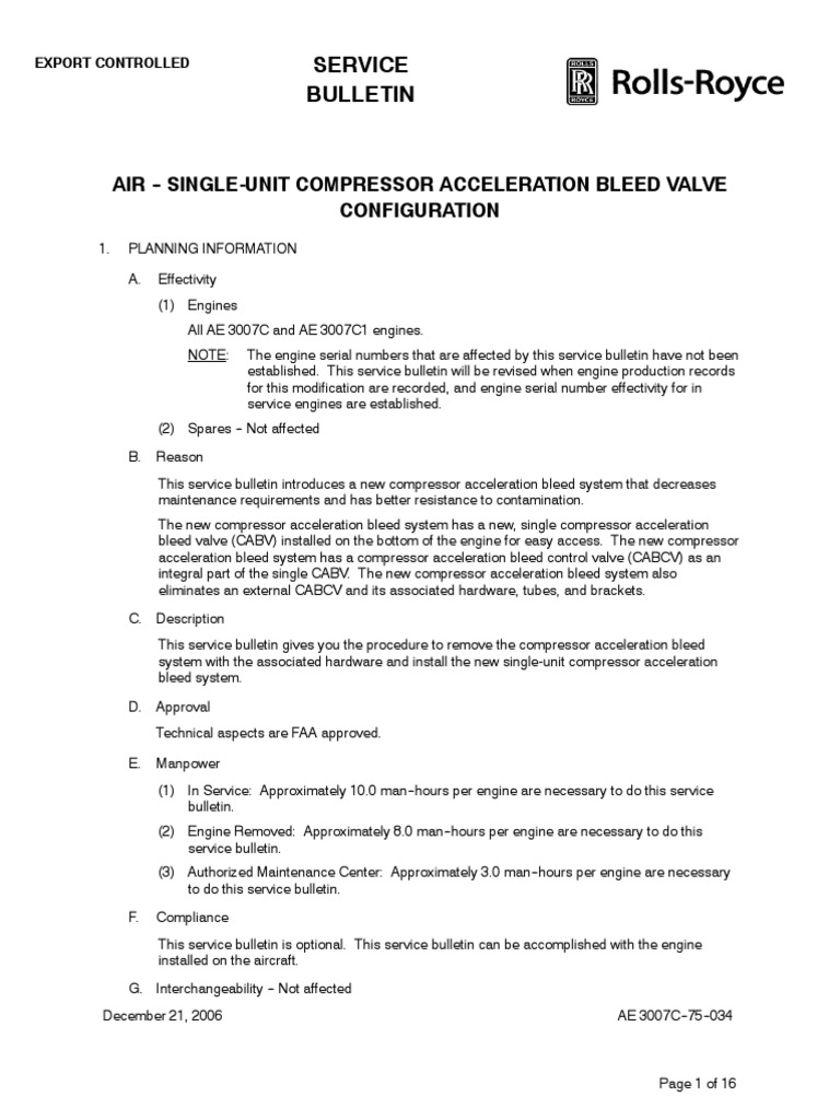 Air - Single-Unit Compressor Acceleration Bleed Valve Configuration ...