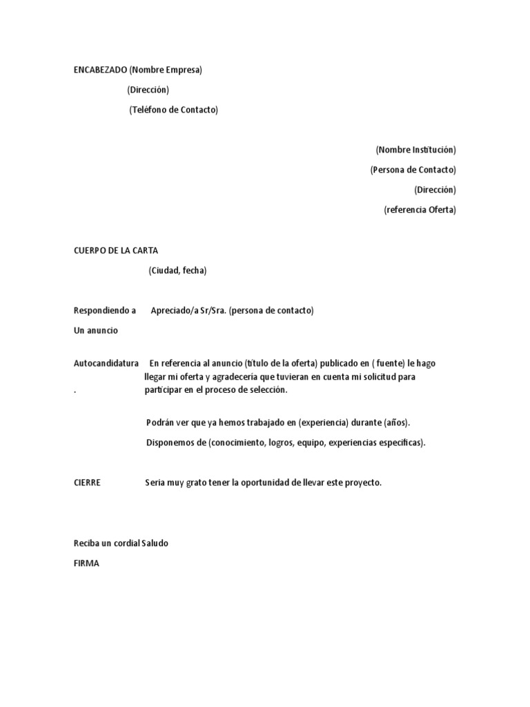 Carta Oferente | PDF
