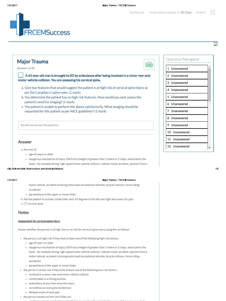 Major Trauma | PDF | Abdomen | Major Trauma