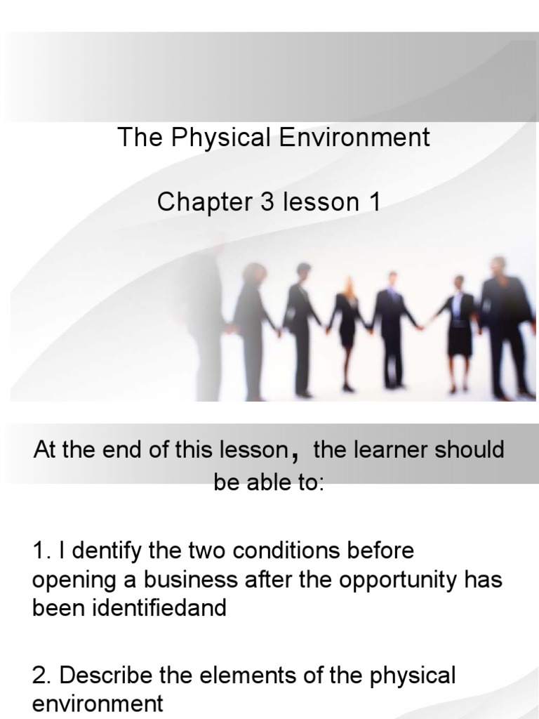 The Physical Environment Chapter 3 Lesson 1 | PDF | Entrepreneurship ...