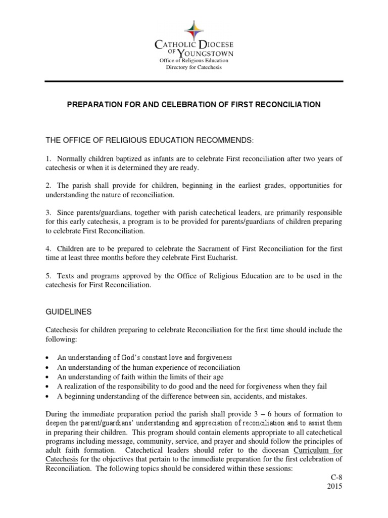 First Reconciliation Preparation Guide | PDF | Sacraments | Eucharist