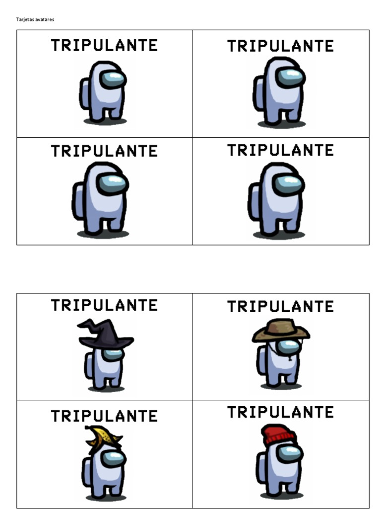 Tarjetas Avatares Among Us | PDF
