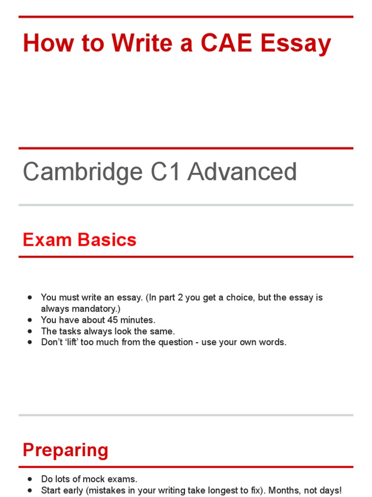 How To Write A CAE Essay | Download Free PDF | Essays | Question
