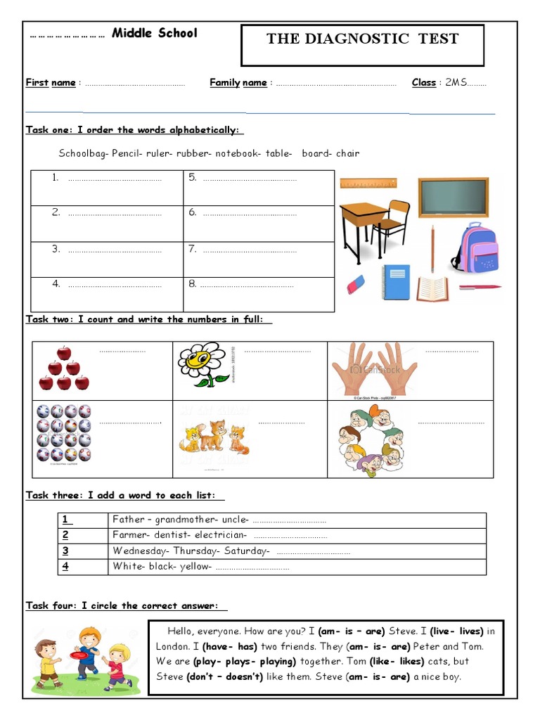 2MS - The Diagnostic Test 2018-2019 | PDF | Art