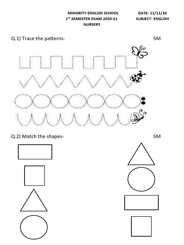 Q.1) Trace The Patterns-5m | PDF