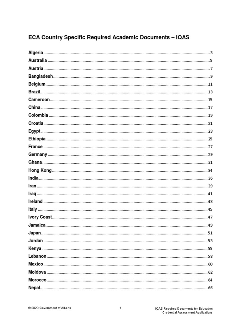 IQAS - Eca Required Documents | PDF | Credential | Academic Degree