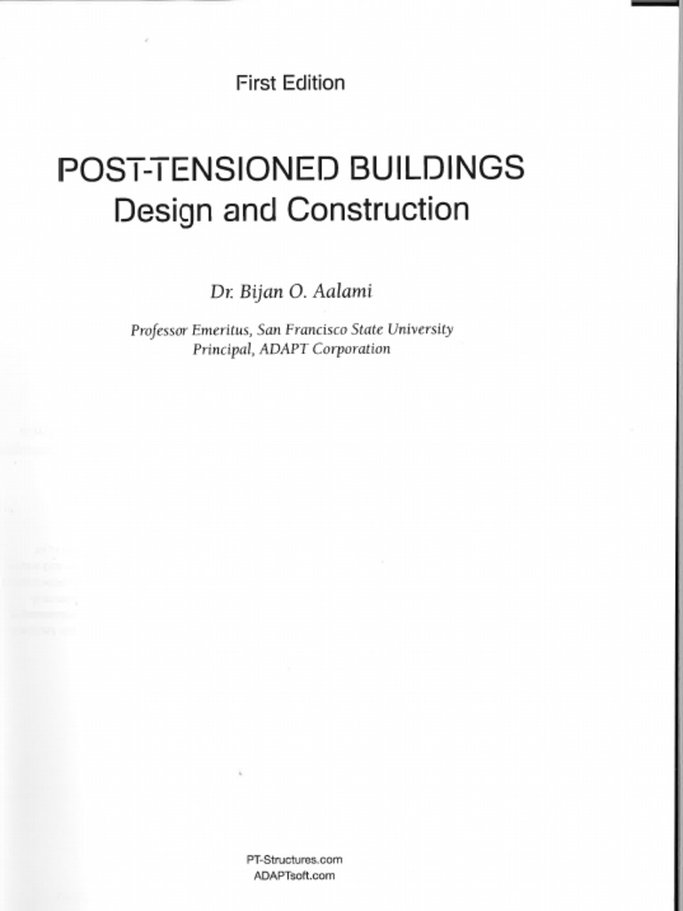 POST TENSIONED BUILDINGS Design and Construction DR Bijan O Aalami PDF ...