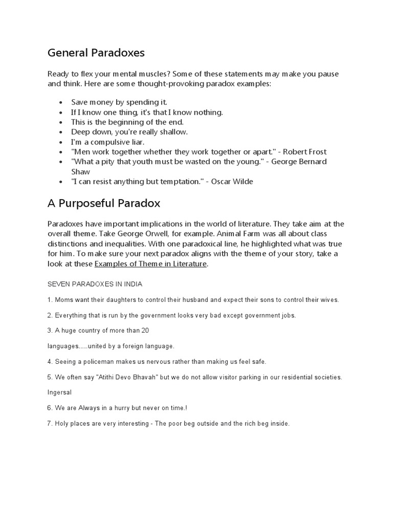 Seven Paradoxes in India | PDF