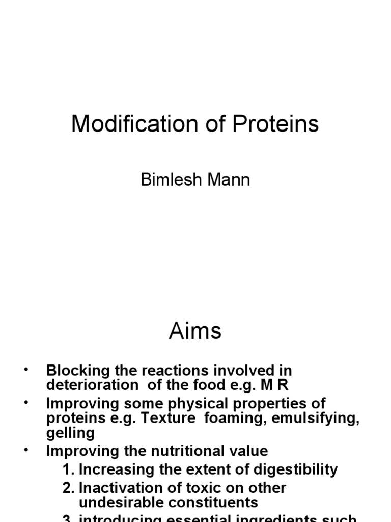Modification of Proteins: Bimlesh Mann | PDF | Proteolysis | Amino Acid