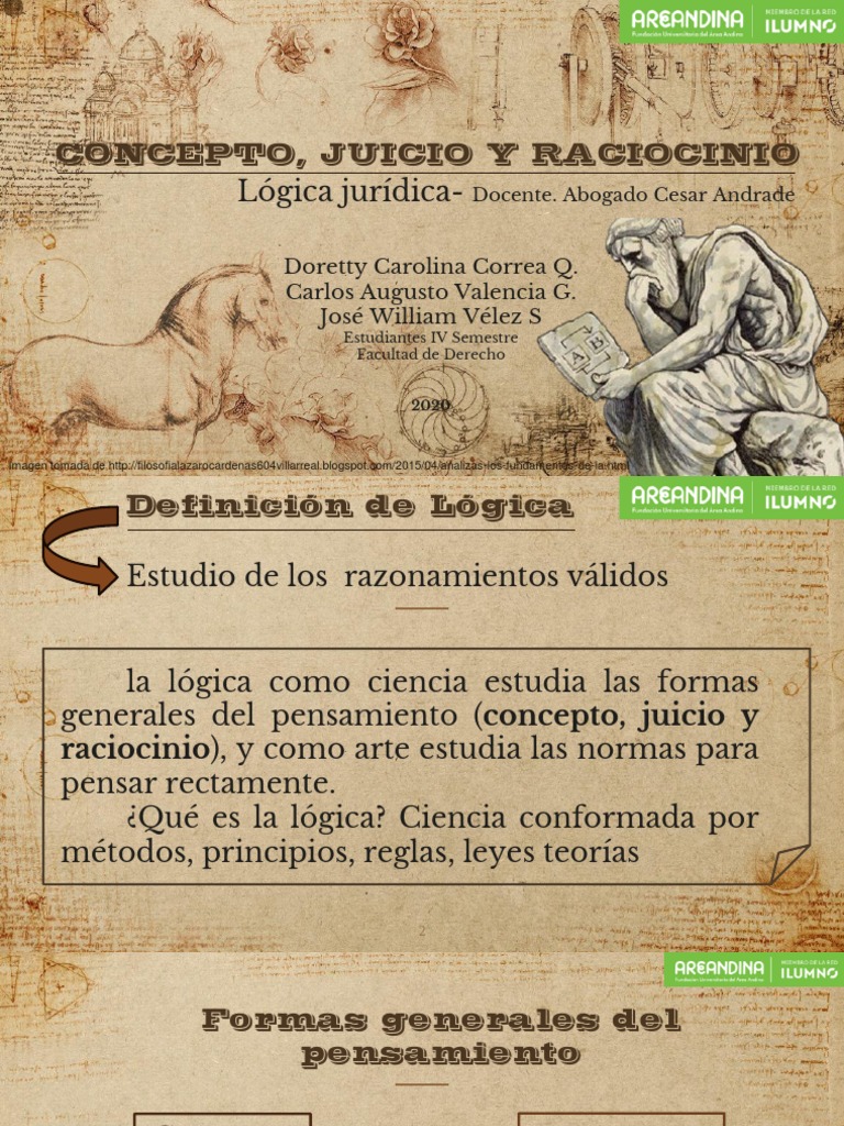 Presentación concepto, juicio y razonamiento | PDF | Razón | Concepto