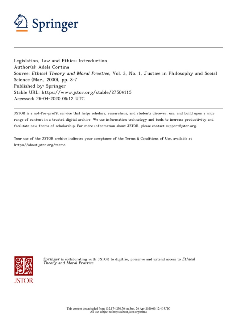 Springer Ethical Theory and Moral Practice: This Content Downloaded ...