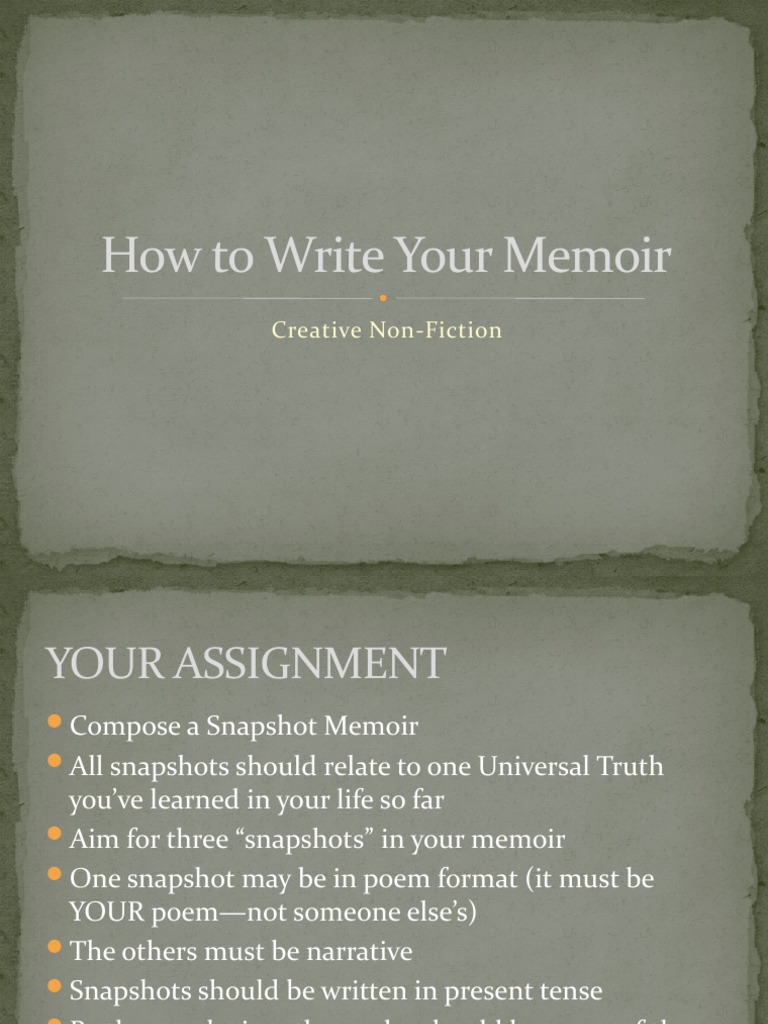 How to Write a Snapshot Memoir | PDF | General Fiction