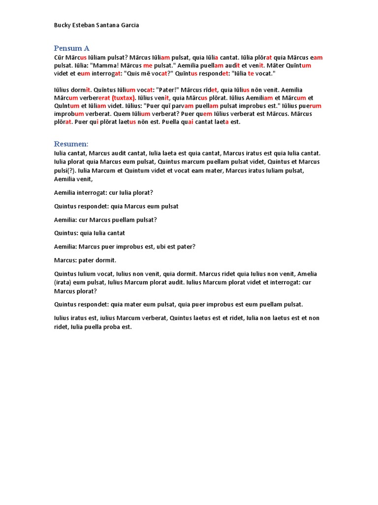 Pensum A Capitulum Tertium | PDF