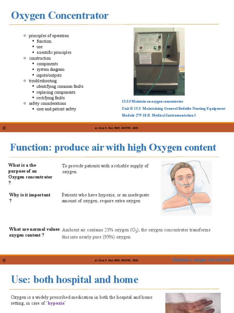 Oxygen Concentrator: Unit B 13.3 Maintaining General Bedside Nursing ...