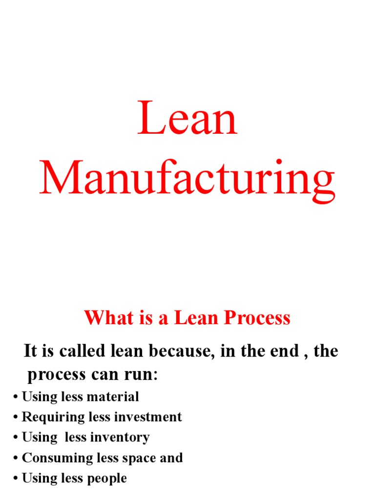 Chapter - 2 Lean Manufacturing Process | PDF | Lean Manufacturing ...