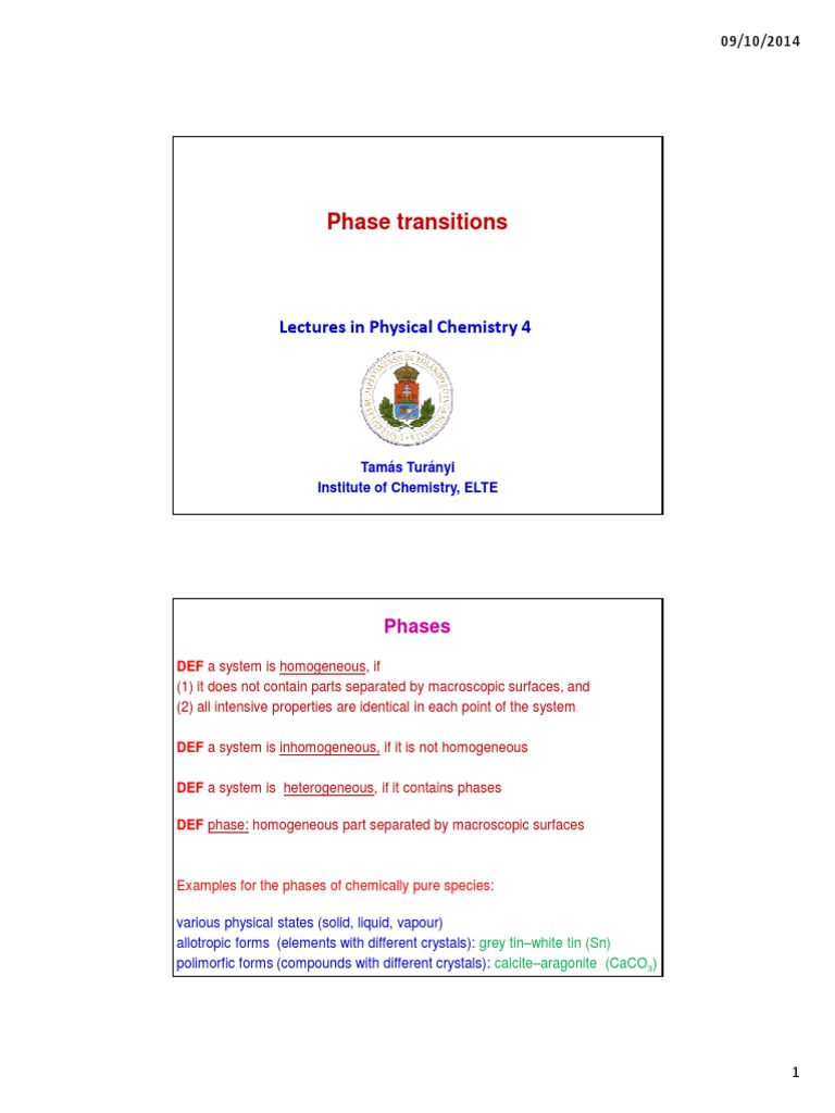 Understanding Phase Transitions in Chemistry | PDF | Phase (Matter ...
