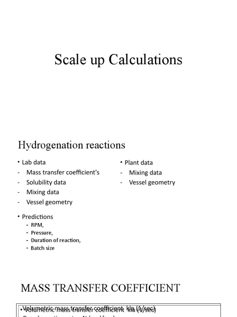 Scaling Up Chemical Reactions: Comparing Laboratory and Plant Data for ...