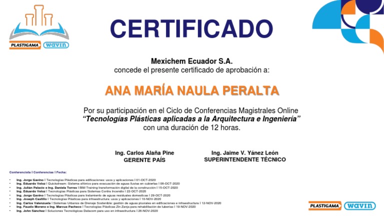 Certificado de Ana María Naula | PDF