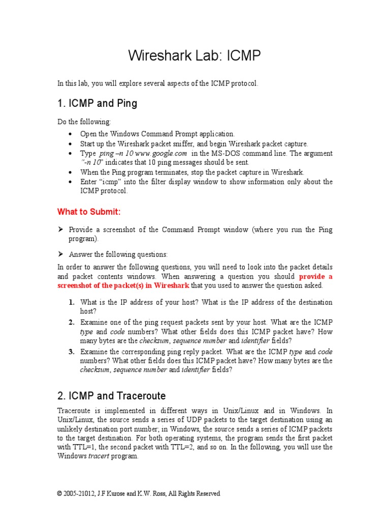 Wireshark Lab: ICMP | PDF | Internet Architecture | Computer Networking