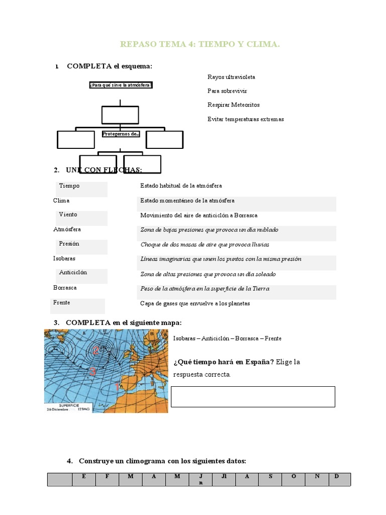 Geografía Examen Del Tema 4 | PDF | Clima | Atmósfera
