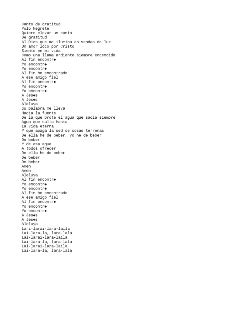 Canto de Gratitud | PDF