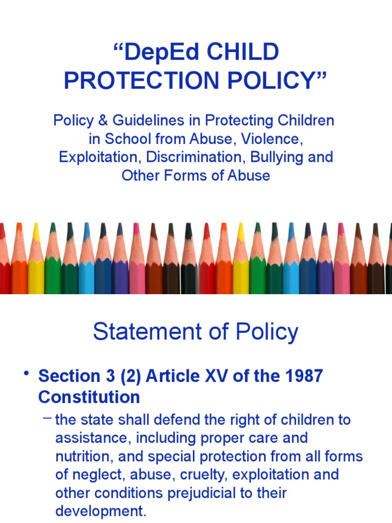 DepEd Child Protection Policy: Guidelines for Protecting Students from ...