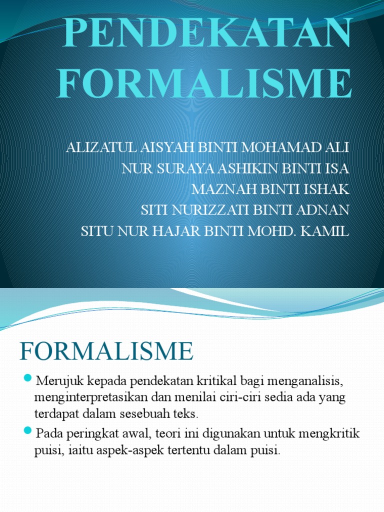 Pendekatan Formalisme | PDF