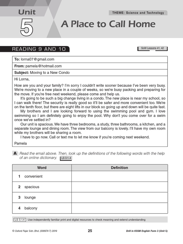 English Form 3 Units 5 | PDF