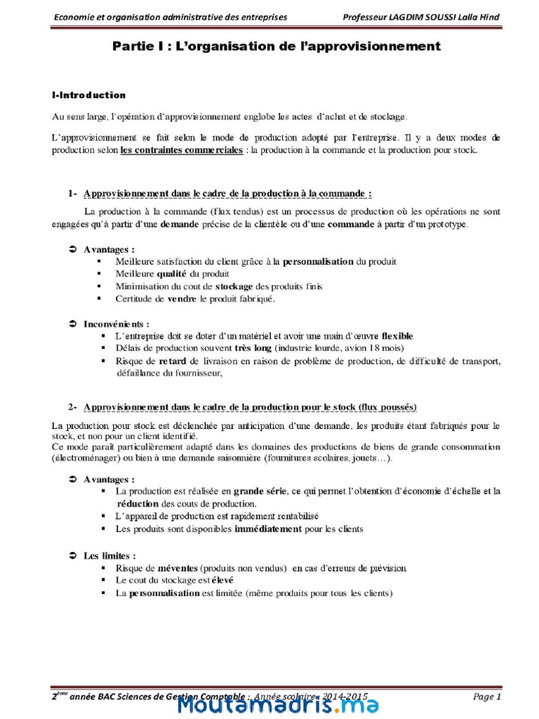 Cours 2bac SGC Eco 01 | PDF