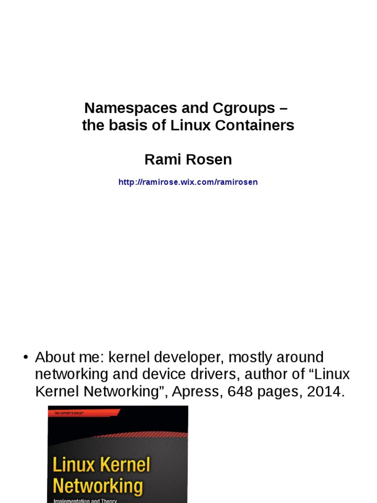 Namespaces Cgroups Conatiners PDF | PDF | Utility Software | Information Technology