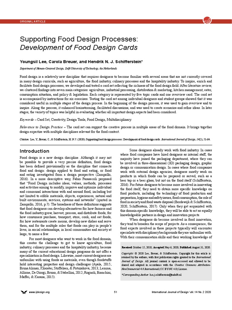Supporting Food Design Processes | PDF | Agriculture | Design