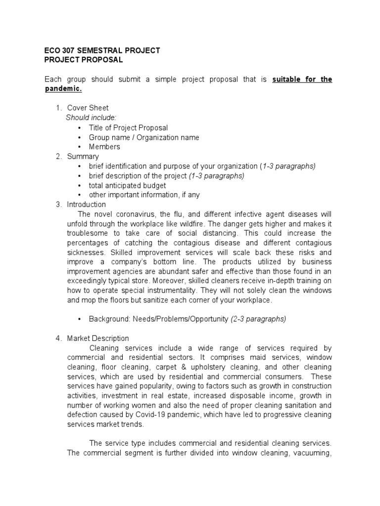 Guidelines - ECO 307 SEMESTRAL PROJECT | PDF | Business | Wellness