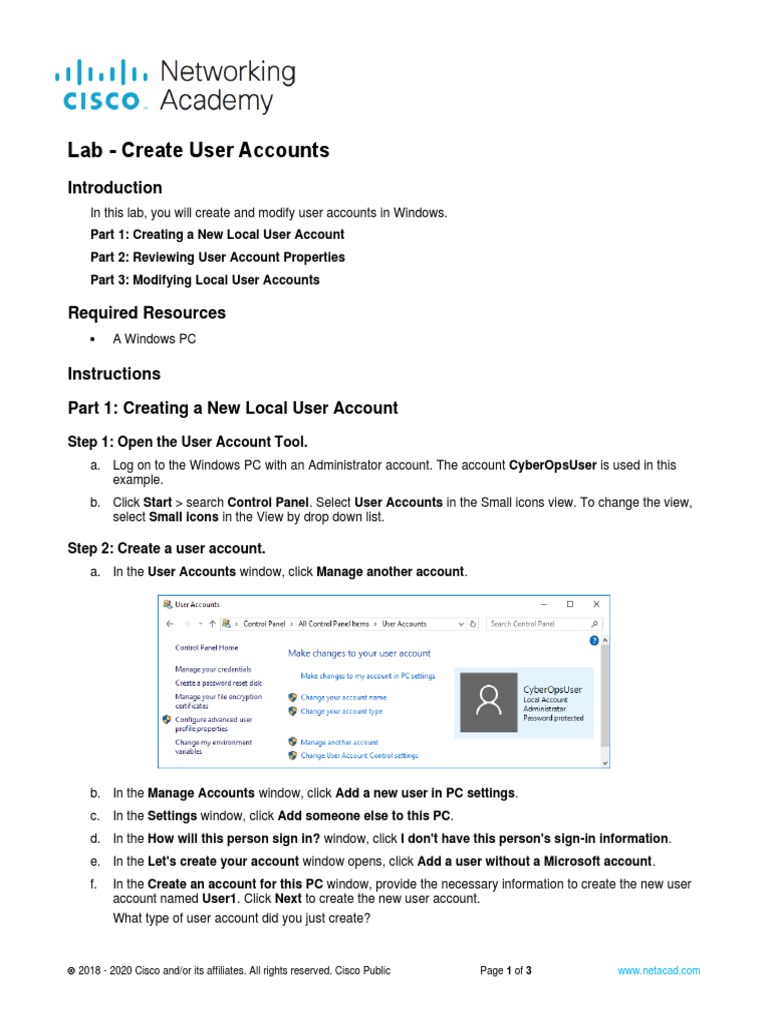 Lab - Create User Accounts | PDF | Microsoft Windows | Icon (Computing)